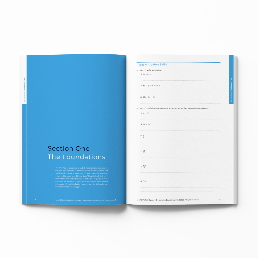 NCEA Level 2 Maths: Algebra Workbook - StudyTime NZ Store