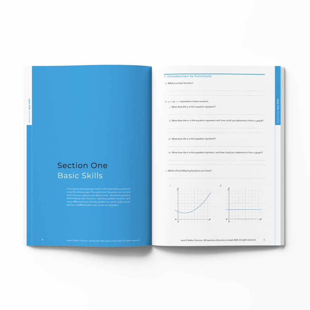 NCEA Level 2 Maths: Calculus Workbook - StudyTime NZ Store