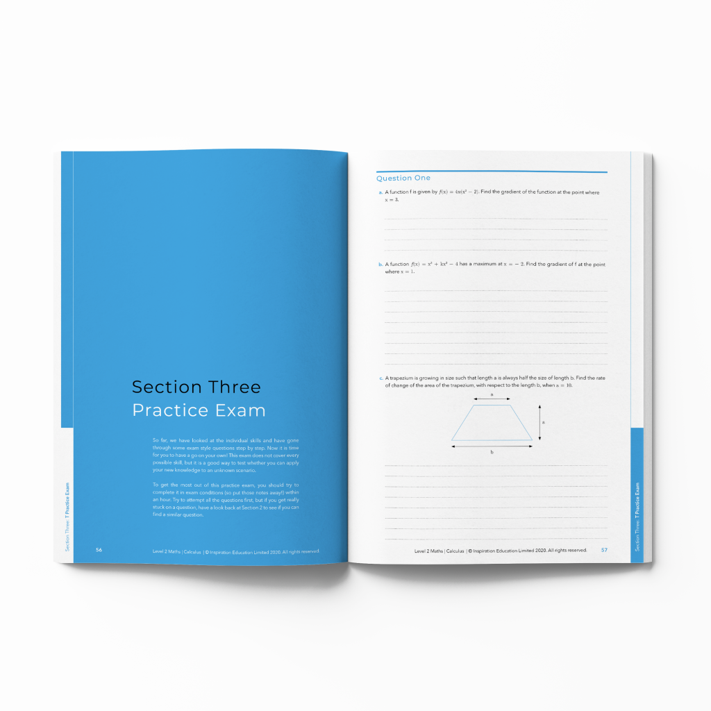 NCEA Level 2 Maths: Calculus Workbook - StudyTime NZ Store