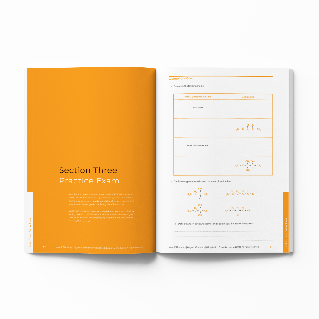 NCEA Level 2 Chemistry: Organic Chemistry Workbook - StudyTime NZ Store