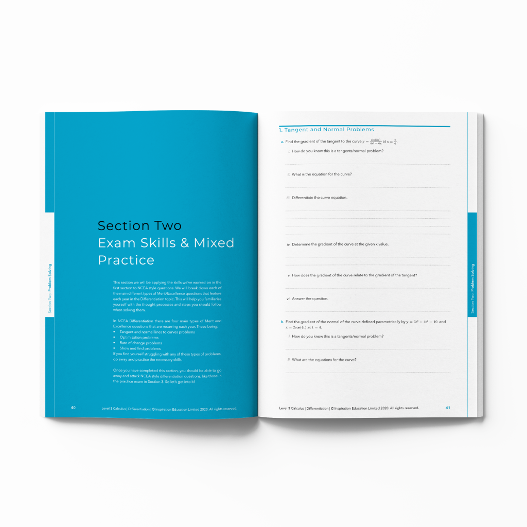 NCEA Level 3 Calculus: Differentiation Workbook - StudyTime NZ Store